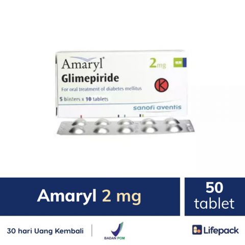 Amaryl 2 MG 50 Tablet – Obat Diabetes | Lifepack.id