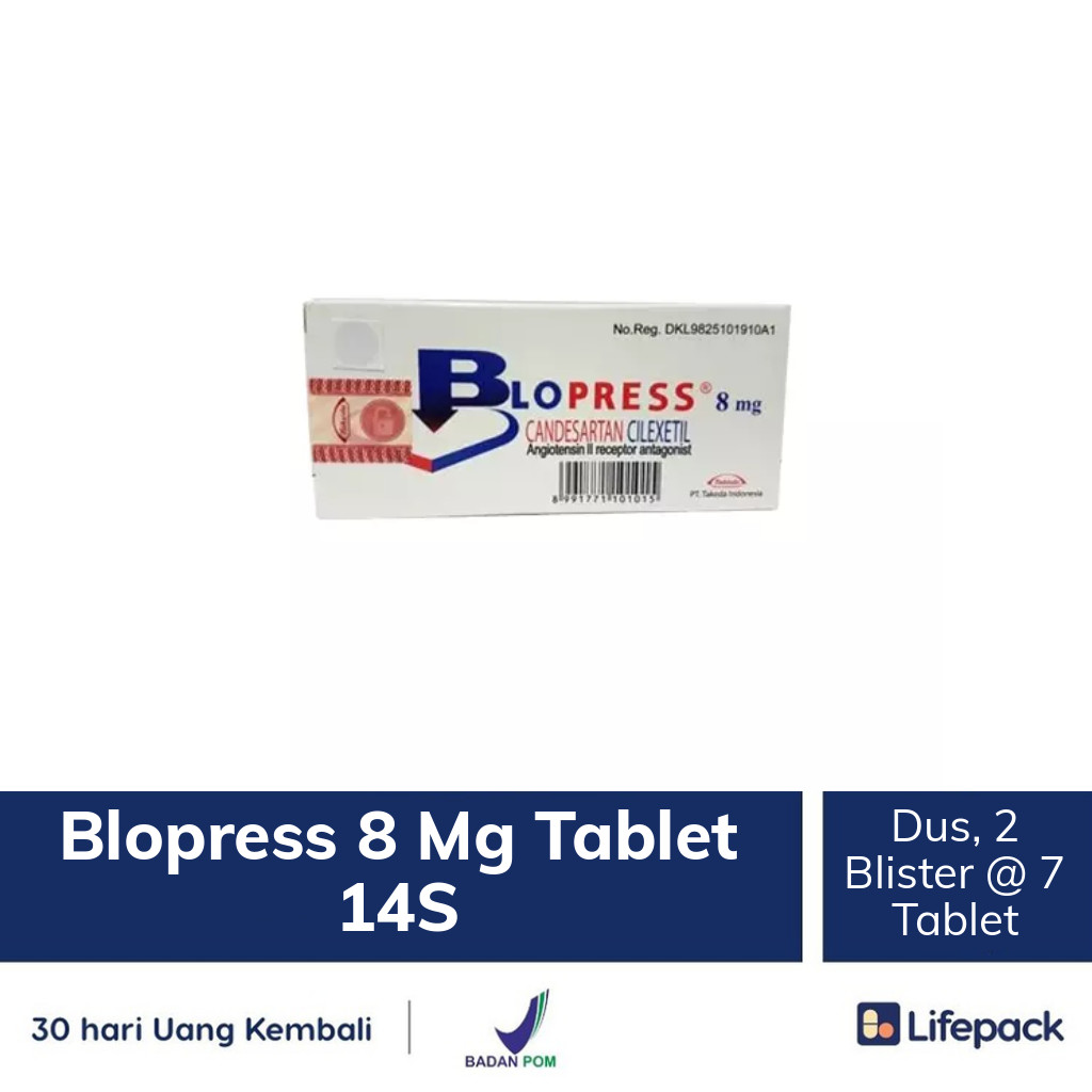 Blopress 8 MG 14 Tablet - Obat Hipertensi dan Gagal Jantung | Lifepack.id