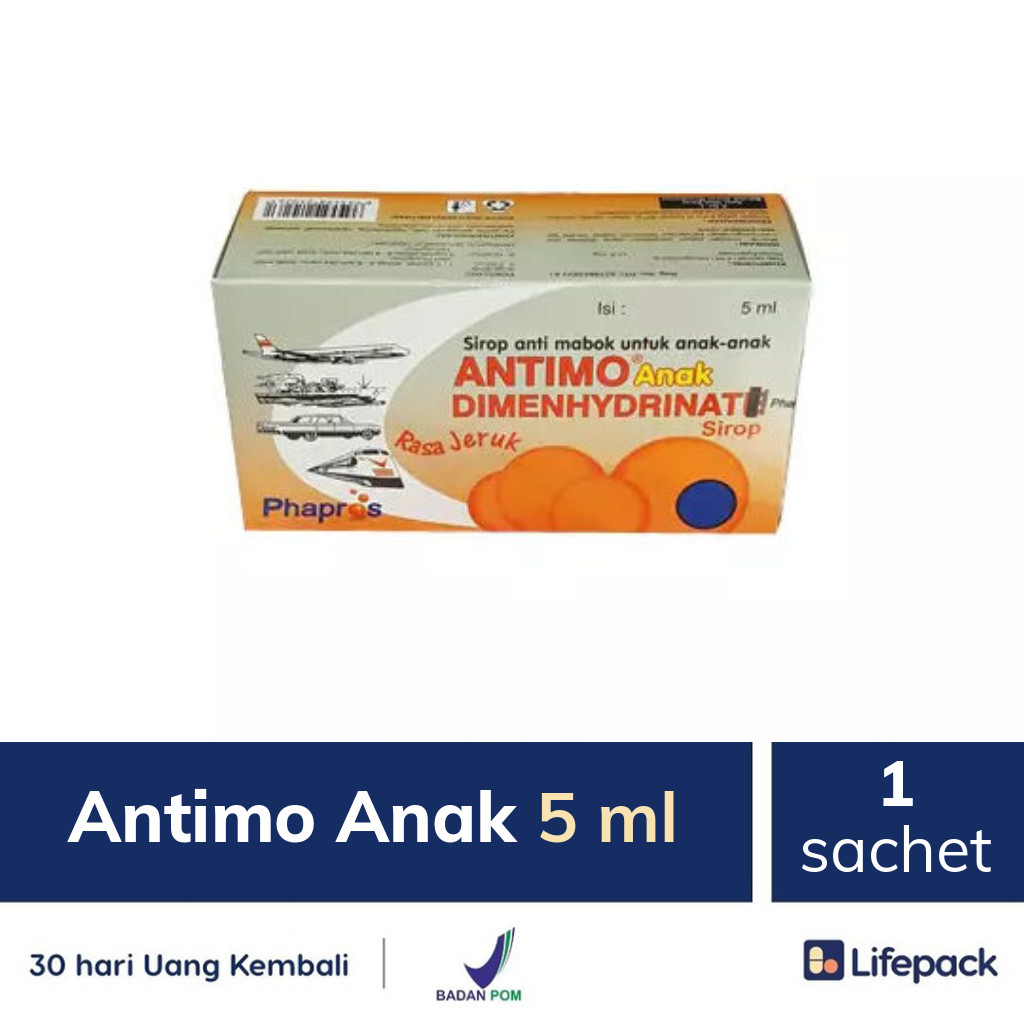 Antimo Anak 5 ml - 1 sachet - Rasa Jeruk 5ml | Lifepack.id