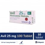 Avil 25 mg 100 Tablet - 10 tablet - Alergi (reaksi hipersensitif ...