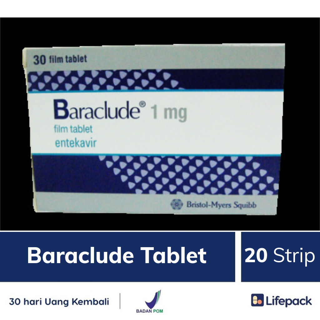 Baraclude Tablet - 20 Strip - 1mg | Lifepack.id