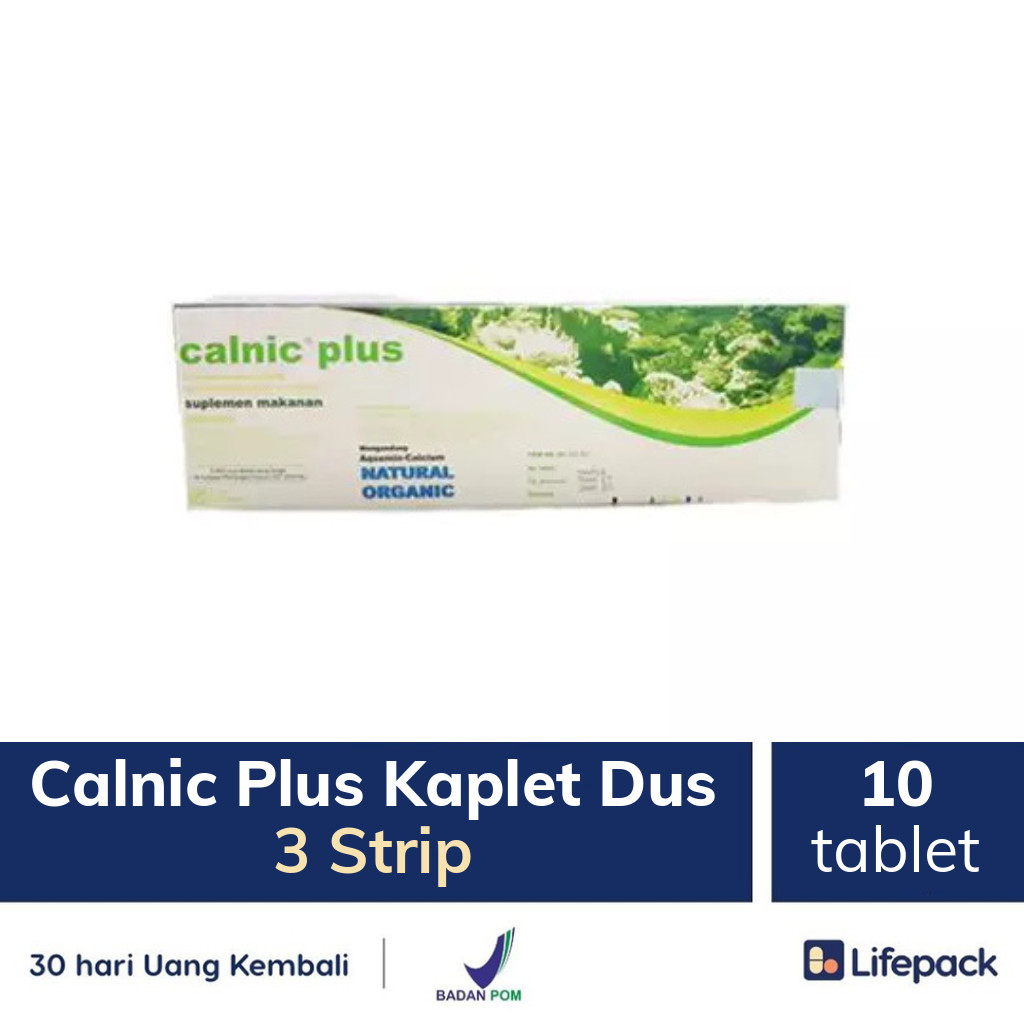 Calnic Plus Kaplet Dus 3 Strip - 10 tablet - Vitamin kalsium | Lifepack.id