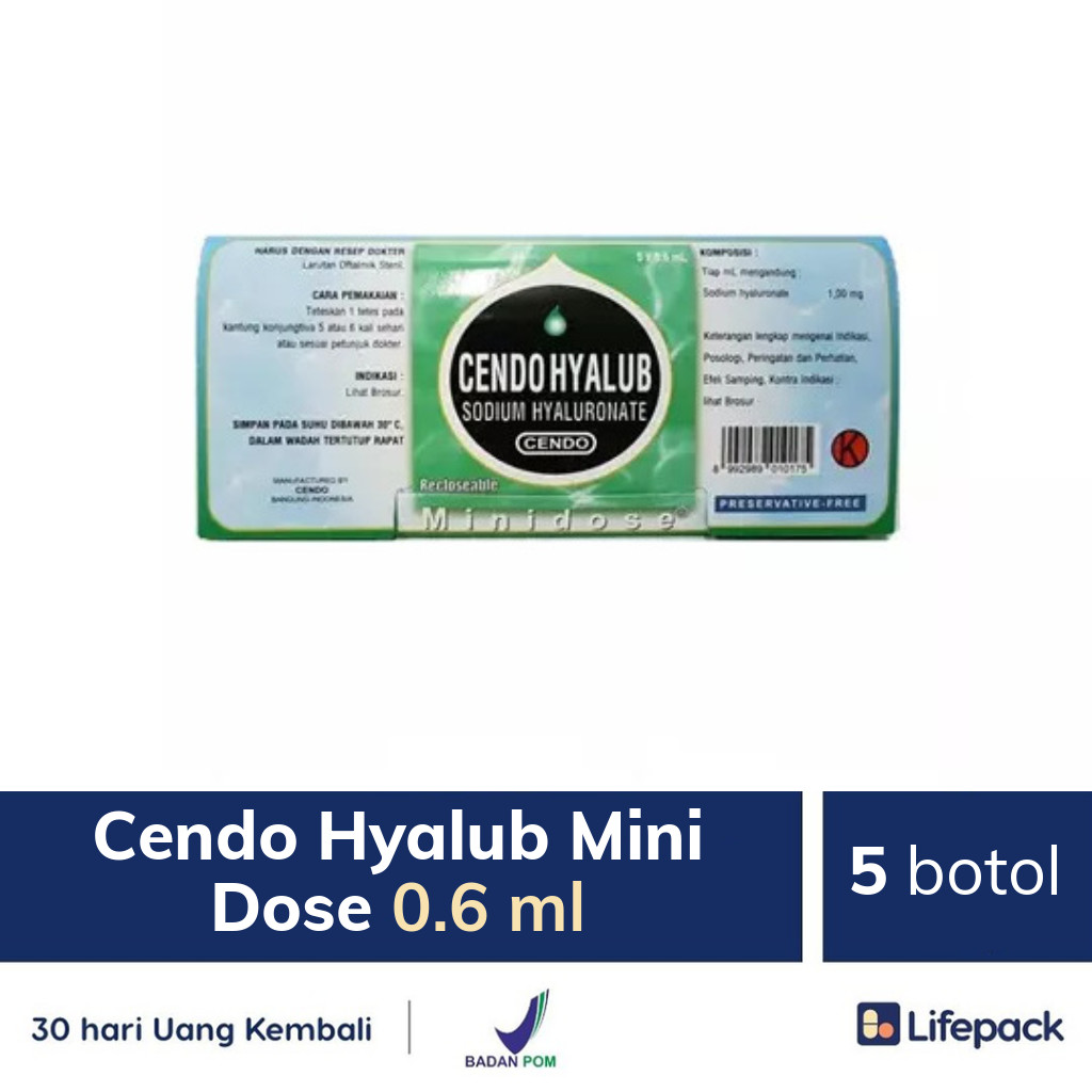 Cendo Hyalub Mini Dose 0.6 ml - 5 botol | Lifepack.id