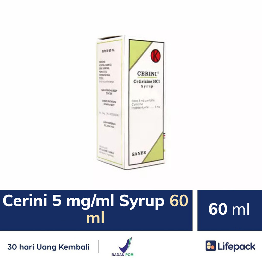 Cerini 5 mg/ml Syrup 60 ml - 60 ml - Obat Sirup Untuk Alergi 60ml ...