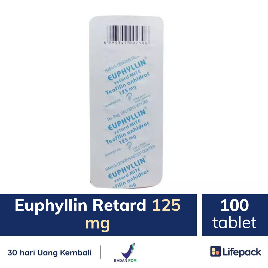 Euphyllin Retard 125 mg - 100 tablet - Obat Asma / Bronkhitis | Lifepack.id