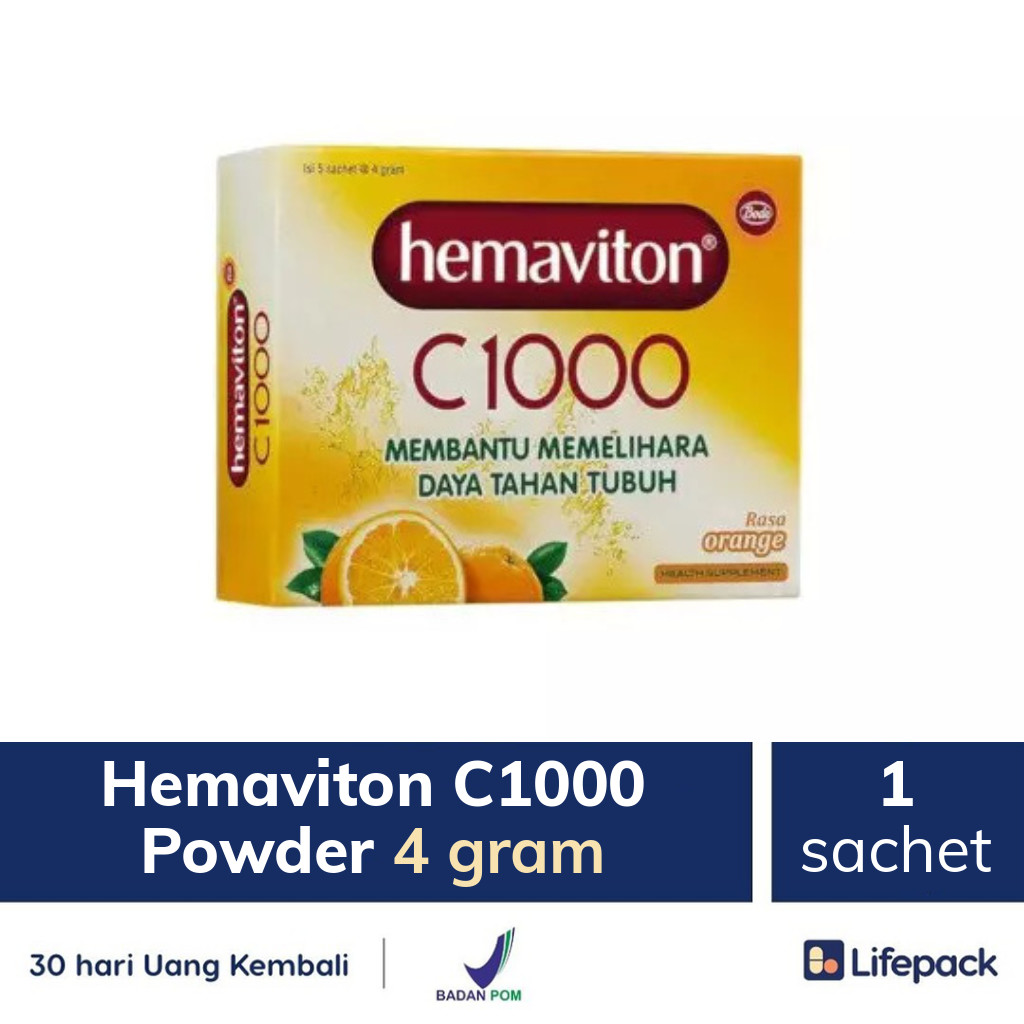 Hemaviton C1000 Powder 4 gram - 1 sachet - Vitamin daya tahan tubuh C ...