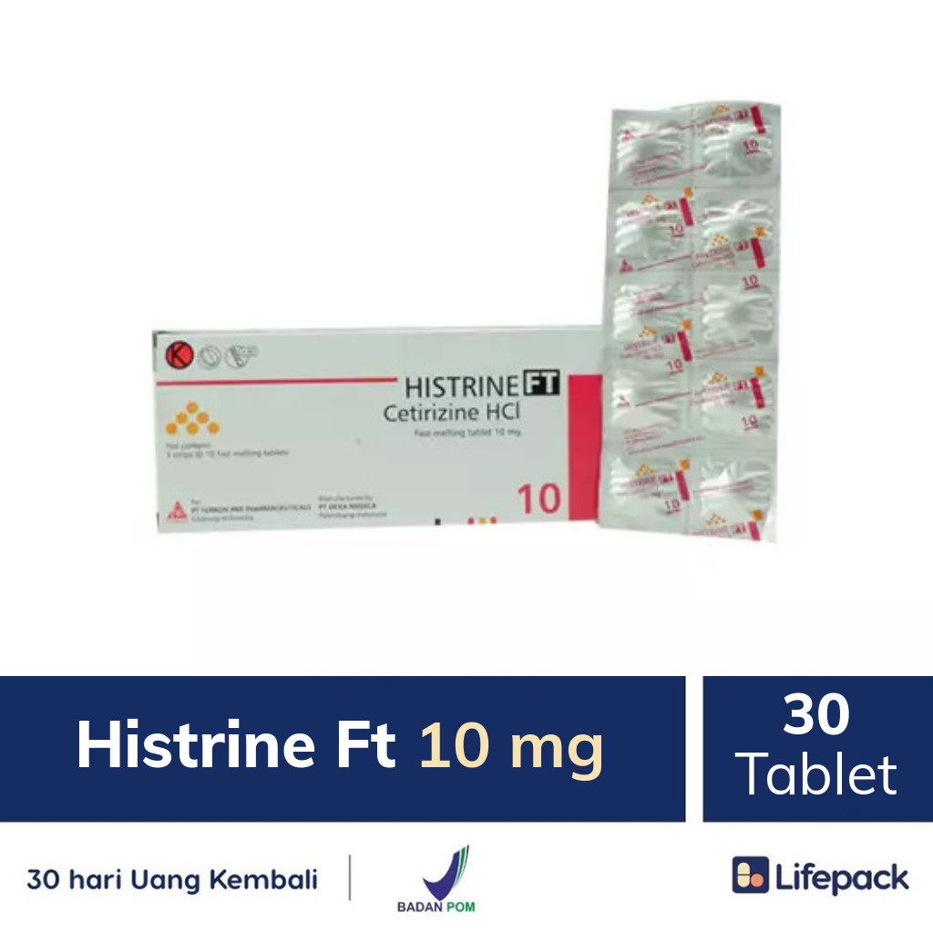 Histrine Ft 10 mg - 30 Tablet - Obat Alergi | Lifepack.id