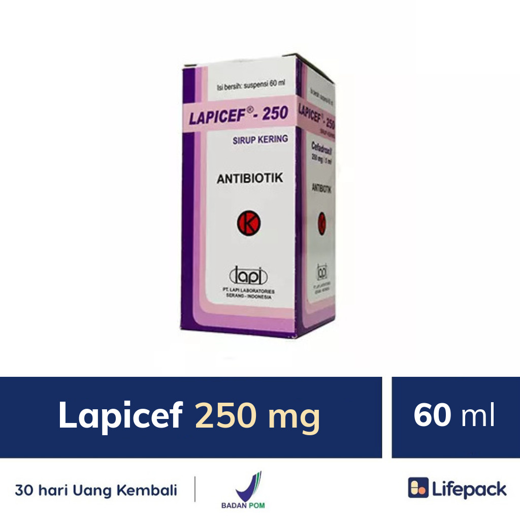 Lapicef 250 mg - 60 ml - Obat antibiotik untuk mengobati infeksi akibat ...
