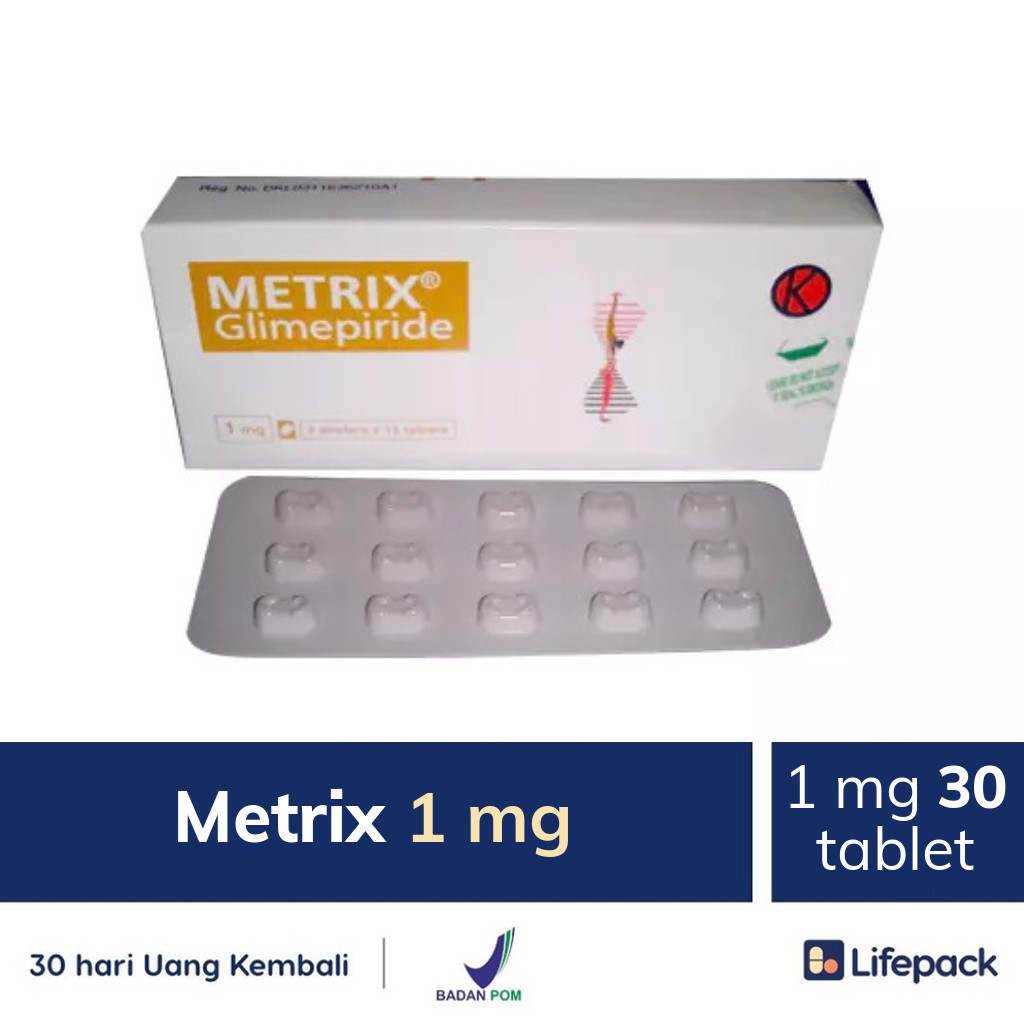 Jual Metrix 1 MG 30 Tablet - Obat Antidiabetes - Lifepack